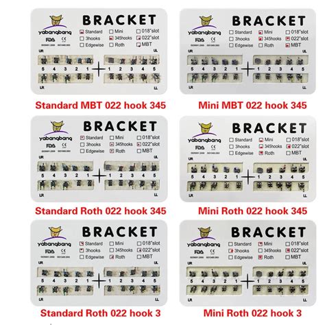Apparecchi Ortodontici Dentali Brackets Ministandard Rothmbt 022 W