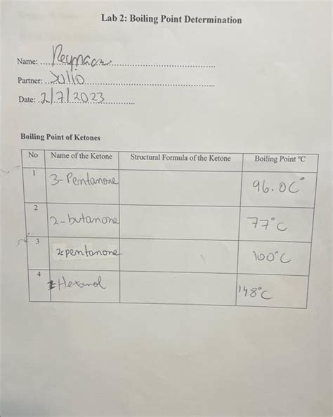 Solved Lab 2 Boiling Point Determination Name Leumacm