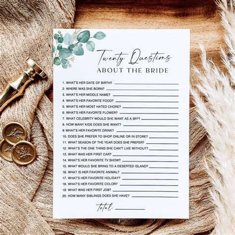 How Well Do You Know The Bride Etsy