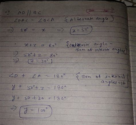 In The Adjoining Figure Abcd Is A Parallelogram Find The Values Of X