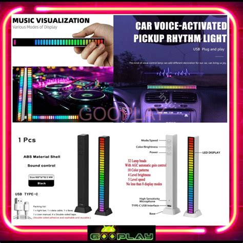 RGB App Rhythm Light Ambient Sound Control Bit Music Level Indicator Car Desktop LED