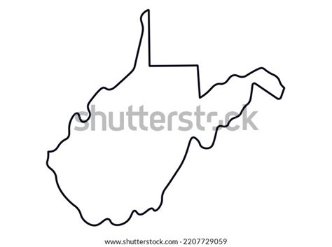 Map State West Virginia Map Us Stock Vector Royalty Free 2207729059