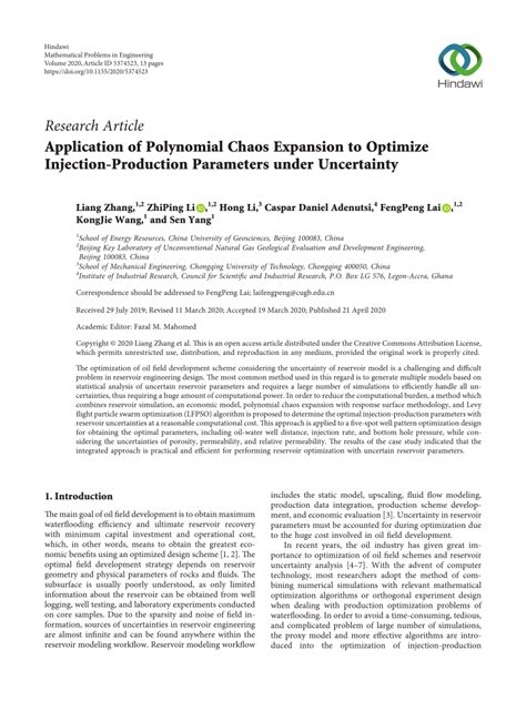Pdf Application Of Polynomial Chaos Expansion To Optimize Injection