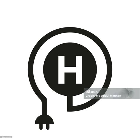 편지 H 기호에 전기 로고 H 글자 로고 컬 케이블 및 플러그 어댑터 전기 산업 및 기술 벡터 템플릿 0명에 대한 스톡 벡터 아트 및 기타 이미지 Istock