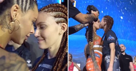 Karina Pedro And Denisa Ryndova Draw Gasps As They Kiss Before Clash