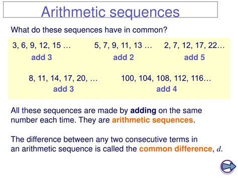 Ppt Arithmetic Sequences Powerpoint Presentation Free Download Id
