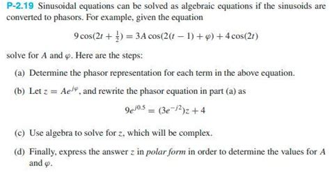 Solved с P 2 19 Sinusoidal Equations Can Be Solved As