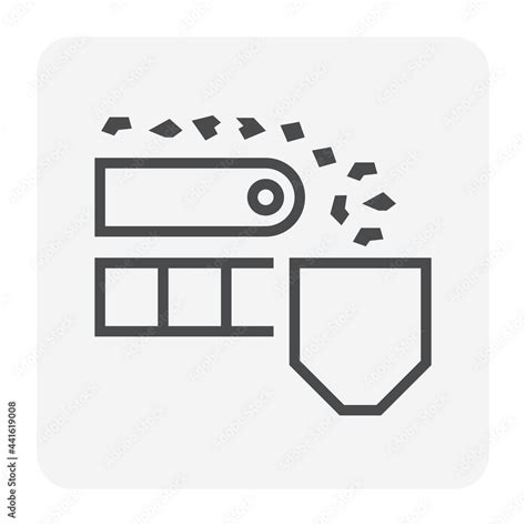 Mining Processing Industry Vector Icon Industrial Machine Equipment With Conveyor Belt To