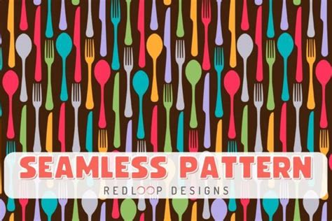 Colorful Cutlery Seamless Pattern Graphic By Redloopdesigns · Creative