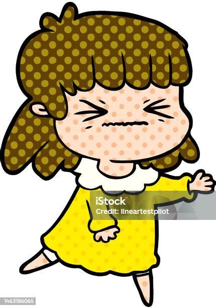 말풍선이 있는 화난 여자아이 낙서 드로잉에 대한 스톡 벡터 아트 및 기타 이미지 낙서 드로잉 등장인물 만화 Istock
