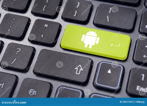 Android Operating System Logo On Keyboard Enter Key Editorial