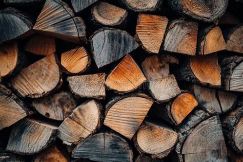 Stacked Wooden Logs Showing Natural Texture Neural Network Ai