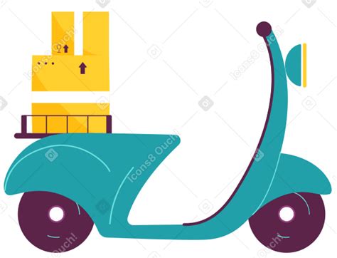상자가 있는 스쿠터 Png Svg