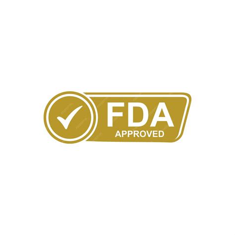 Fda 승인 식품 의약품국 스탬프 아이콘 기호 라벨 배지 로고 인감 프리미엄 벡터
