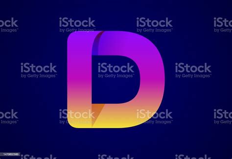 추상 종이 접기 문자 D 로고 디자인 서식 파일입니다 플랫 스타일 응용 프로그램 아이콘입니다 벡터 그림 개체 그룹에 대한 스톡