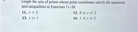 solved graph the sets of points whose polar coordinates