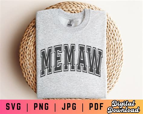 Memaw Svg Png Memaw Varsity Svg Png Memaw Shirt Svg Png Memaw