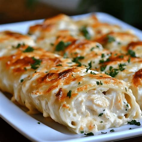 Chicken Alfredo Lasagna Rolls Recipe Delectable Meal