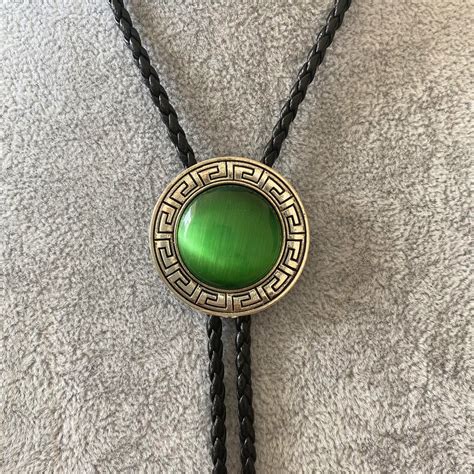 Wall Stripe Green Jade Bola Bolo Tie Necklace For Men Women Etsy
