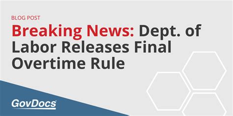 Department Of Labor Releases Final Overtime Rule