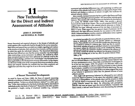 Pdf New Technologies For The Direct And Indirect Assessment Of Attitudes