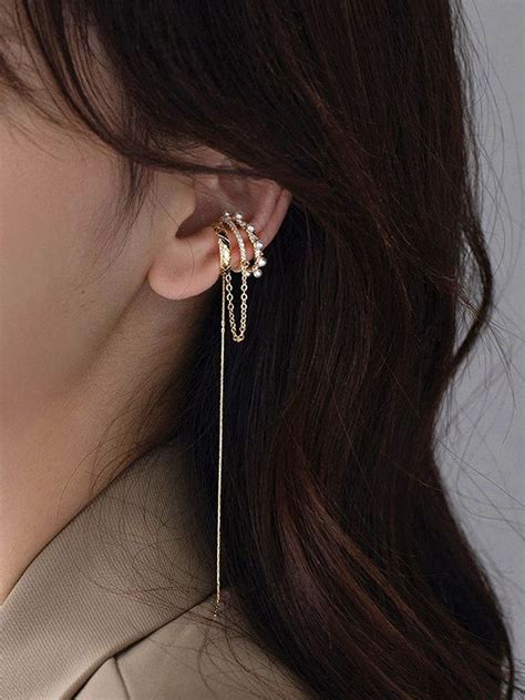 Pc Zircon Decor Ear Cuff Ear Wrap Earrings Nose Ring Jewelry Ear Cuff