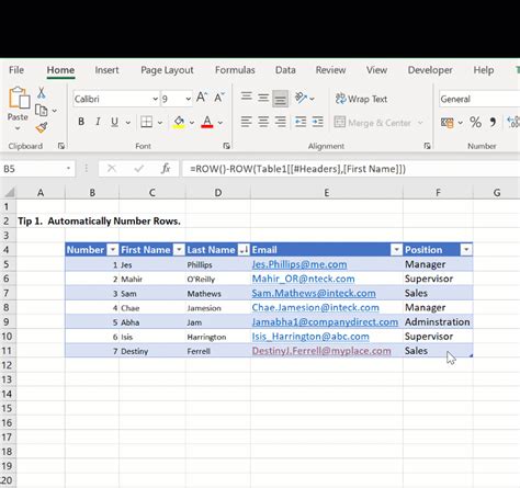 Automatically Number Tables Rows In Excel How To Excel At Excel