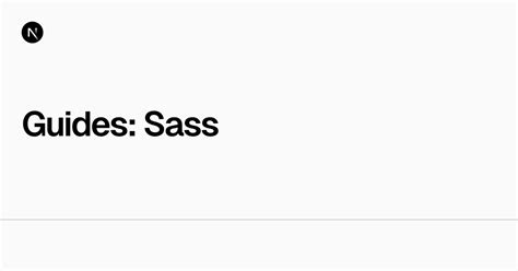 Guides Sass Nextjs