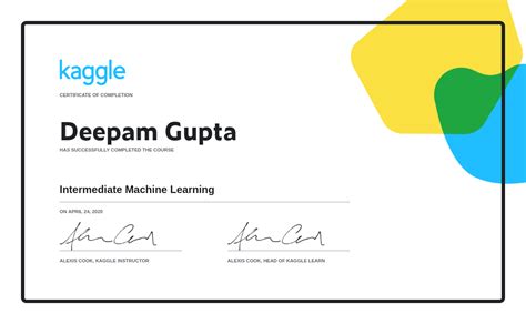 Deepam Gupta Completed The Intermediate Machine Learning Course On Kaggle