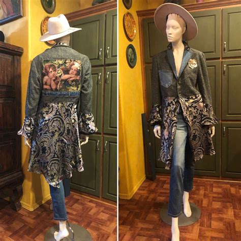 Upcycled Boho Blazer Gypsy Coat Refashioned Duster Patchwork