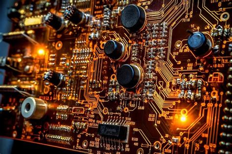 Premium AI Image Computer Circuit Board Close Up Generative AI