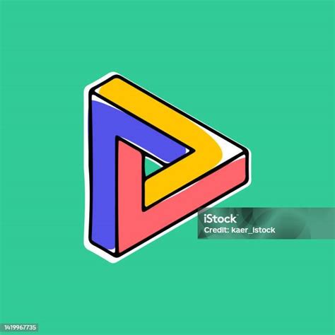 불가능한 삼각형 벡터 모양 페인트 이동과 현대적인 필기 3d 로고 기이함에 대한 스톡 벡터 아트 및 기타 이미지 기이함