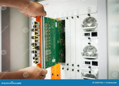 Fix Network Switch In Data Center Room Stock Photo Image Of Cable Installation 55801962