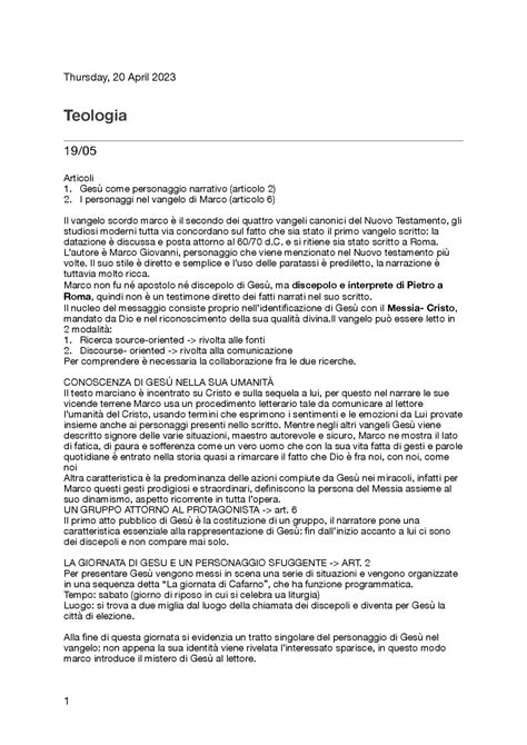 Appunti Di Teologia I Appunti Di Teologia Docsity