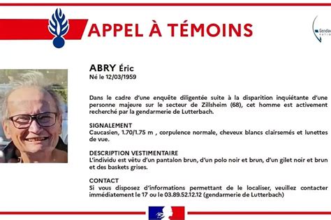 Disparition Inquiétante Dun Homme De 64 Ans Un Appel à Témoins Est