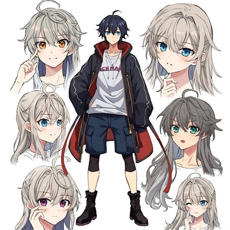 Draw Anime Style Character Reference Sheet Design For Your Vtuber Oc