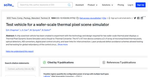 Test Vehicle For A Wafer Scale Thermal Pixel Scene Simulator