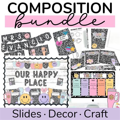 Composition Notebook Classroom Decor Bundle Bulletin Board Letters