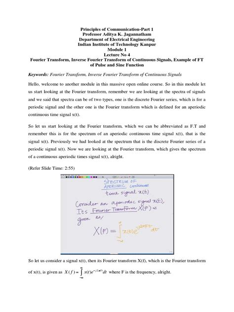 Lec 04 Pdf Pdf Spectral Density Fourier Transform