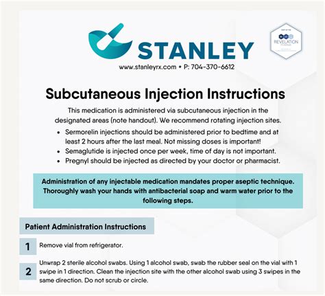 Patient Handout Subcutaneous Injection Instructions Stanley