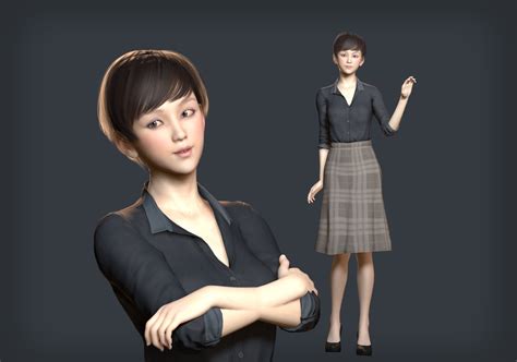 3d虚拟主持人讲解动画美女数字人视频素材包下载