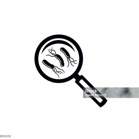 기호를 테스트 하는 헬리코박터 파일로리 박테리아 돋보기로 아래 박테리아 간단한 블랙 아이콘입니다 건강관리와 의술에 대한 스톡 벡터 아트 및 기타 이미지 Istock