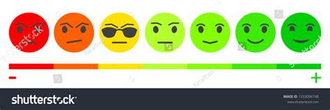 Seven Color Faces Feedbackmood Set Seven Stock Vector Royalty Free