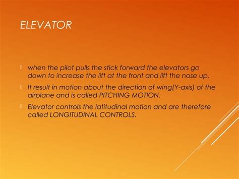 Hands On Experience With Aircraft Pitch Control Ppt