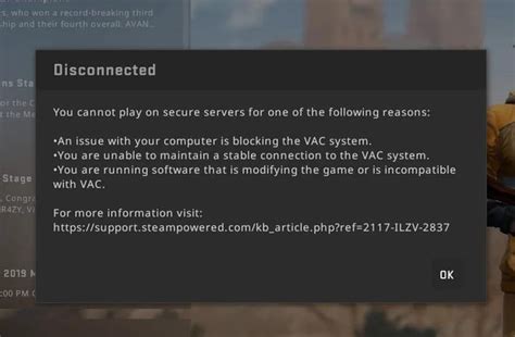 You Cannot Play On Secure Servers For One Of The Following Reasons Error Help Rglobaloffensive