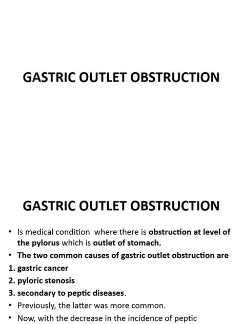 Gastric Outlet Obstruction Pdf Stomach Organ Anatomy