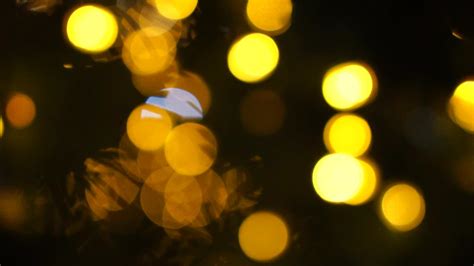 Abstract Festive Yellow Orange Lights With Bokeh Sparkling Circular