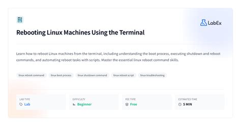 Rebooting Linux Machines Using The Terminal Labex