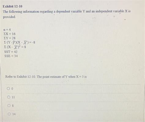 Solved Exhibit 12 10 The Following Information Regarding A