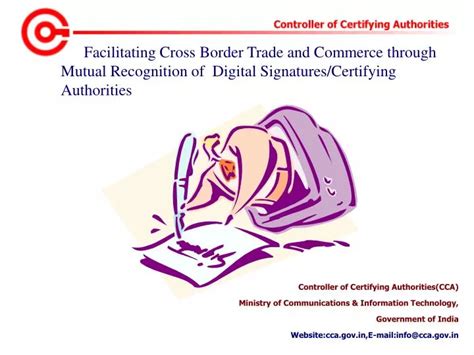 Ppt Controller Of Certifying Authorities Cca Ministry Of Communications And Information
